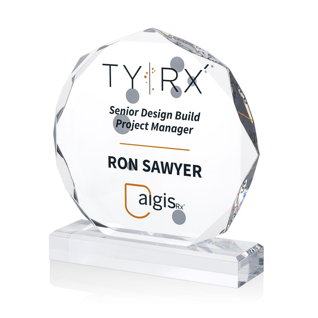 Octagon Acrylic Award - Trophy Awards Manufacturing