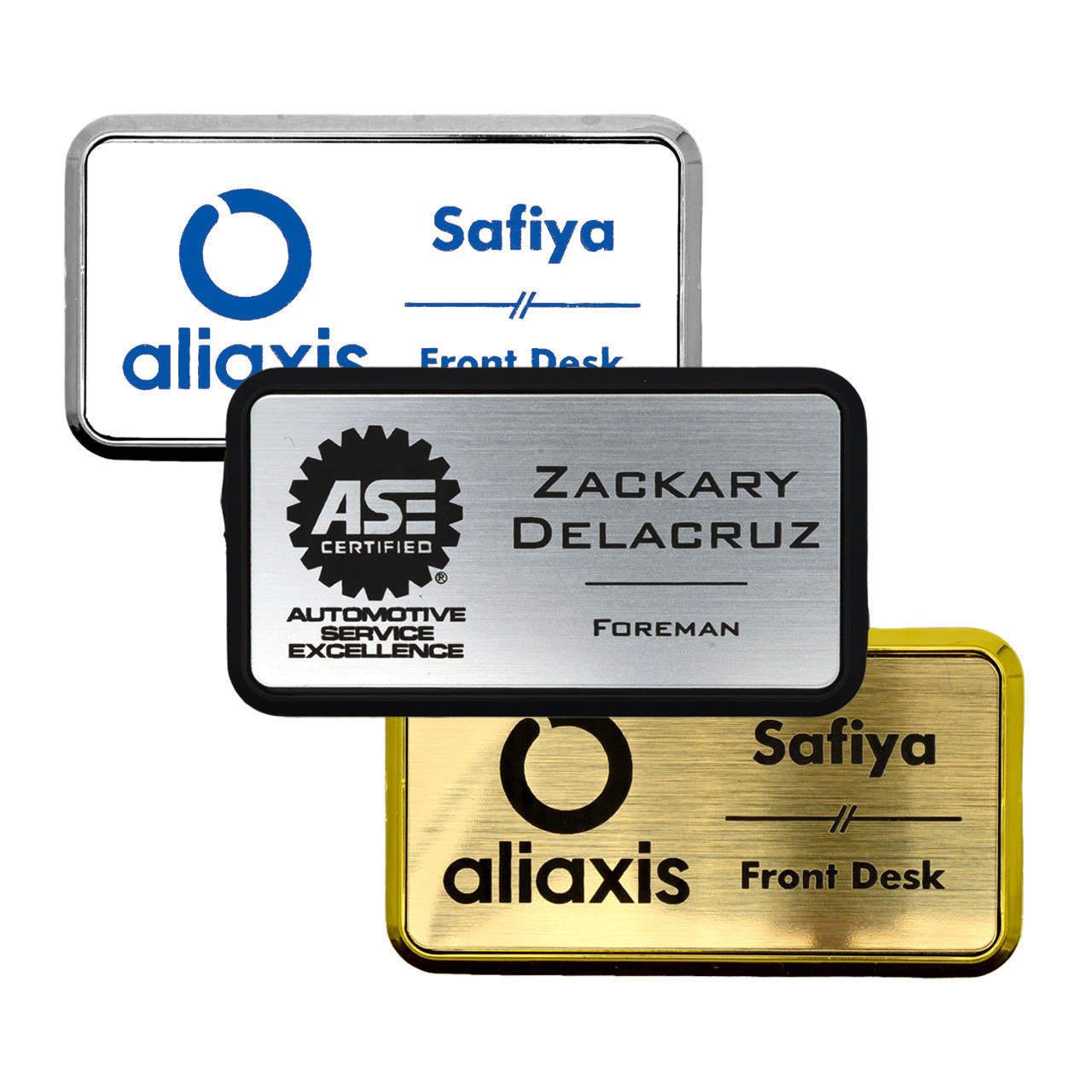 3" x 1.5" Rounded Corner Framed Name Tag - Trophy Awards Manufacturing