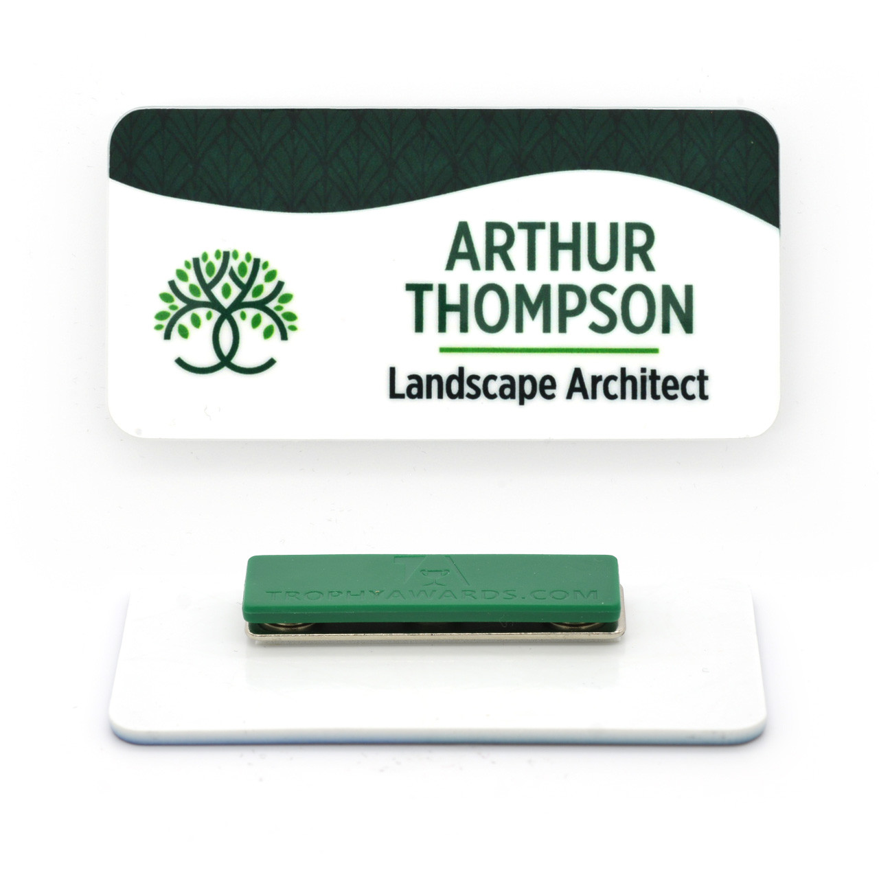 Full Color Plastic Name Tags - Trophy Awards Manufacturing