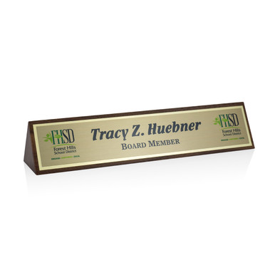 Walnut Name Plate - Metal - Trophy Awards Manufacturing