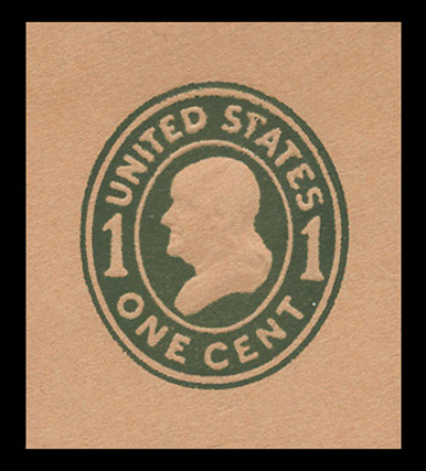 USA Scott # U 402, 1907-16 1c Franklin, Scott Die U90, green on ...