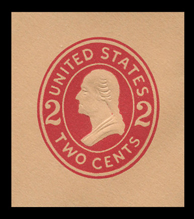 USA Scott # U 413c, 1907-16 2c Washington, Scott Die U91, carmine on ...