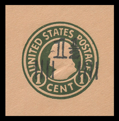 USA Scott # U 517a, 1925 1½c on 1c (U422a) Franklin, green on oriental ...