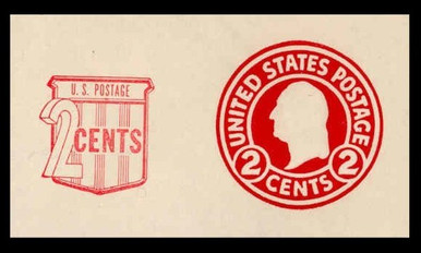 USA Scott # U 537, 1958 2c (U429) + 2c Washington, Die 1 - Mint Cut ...