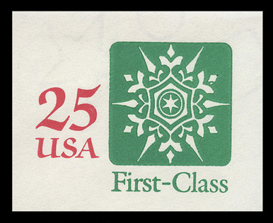 USA Scott # U 613 1988 25c Christmas - Snowflake - Mint Cut Square ...