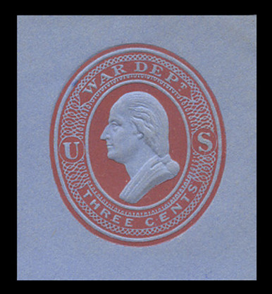 USA Scott # UO 54 1875 3c Washington, red on blue - Mint Cut Square ...