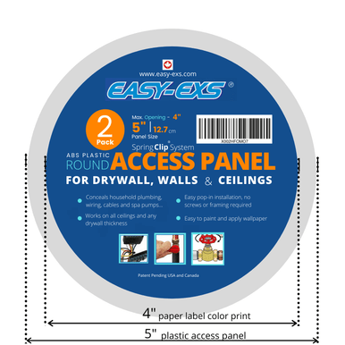 5" Plastic Access Panel Spring Clips Round (2 pack)