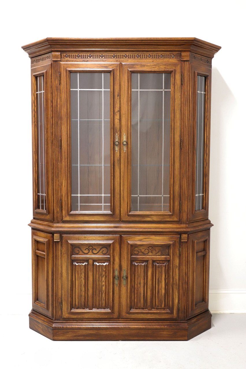 ETHAN ALLEN Royal Charter Oak Jacobean Style China Cabinet Boyd s Fine Furnishings