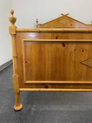 SOLD OUT - Baker Inlaid Pine & Birdseye Maple Faux Bamboo Queen Size ...