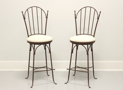 SOLD - CHARLESTON FORGE Wrought Iron Shaker Arch Bar Height Swivel ...