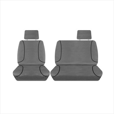 Landcruiser Ute Seat Covers Tradies Canvas Grey Front Row 2023 onwards