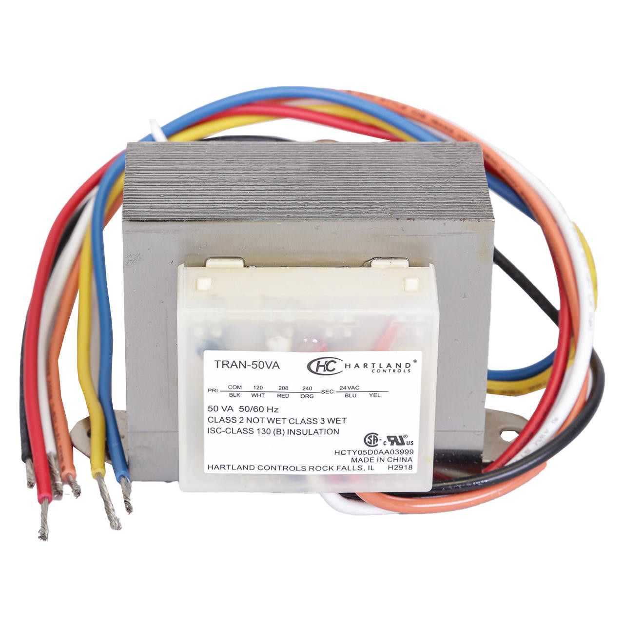 HartlandControls TRAN-75VA, HCTY08H2AF02999, 120-208-240-480/24V 75VA TRANSFORMER LDS