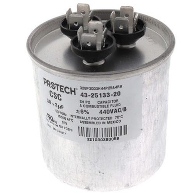 30/3 MFD Dual Round Capacitor (440V)
