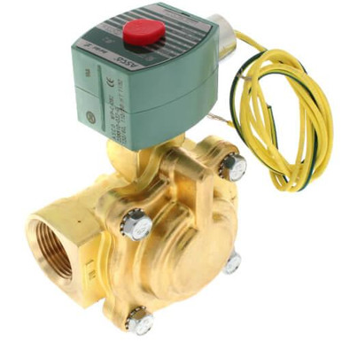 Asco 8220G29 Hot Water and Steam 2-Way Solenoid Valve 1-1/2" Normally Closed 5-125 PSI 120V