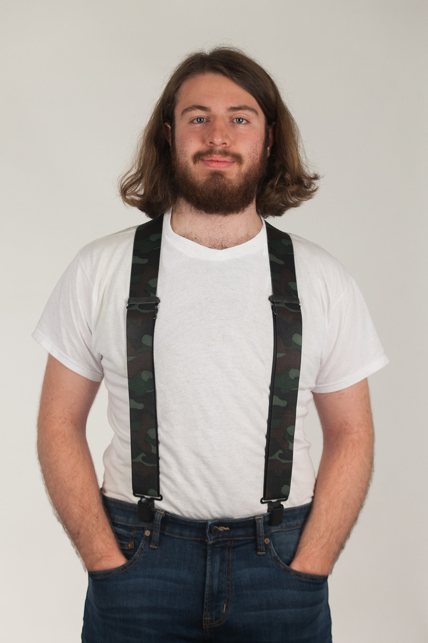 Camouflage Suspenders, Outdoor Suspenders - WOODLAND | SuspenderStore