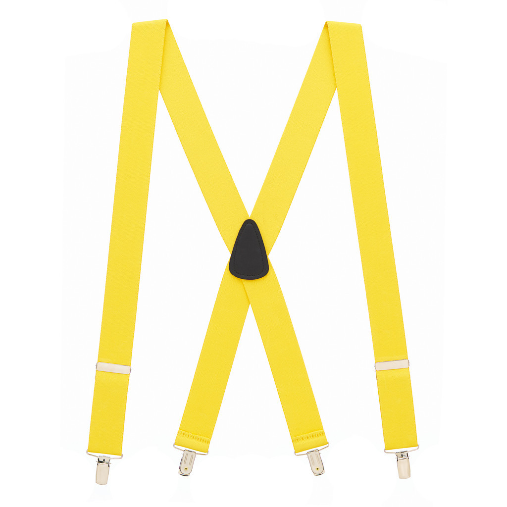 YELLOW Suspenders 1.5 Inch Wide Clip | SuspenderStore