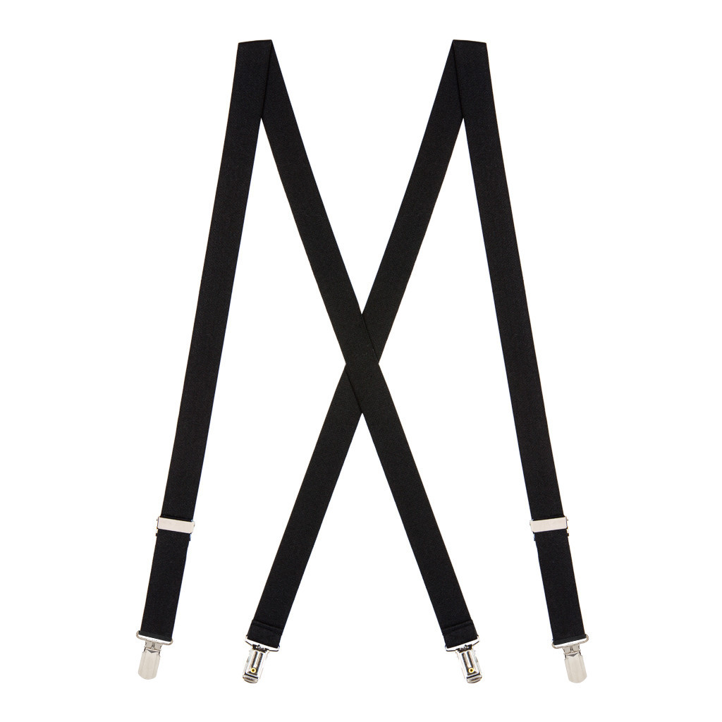 BLACK 1-Inch Small Pin Clip Suspenders | SuspenderStore