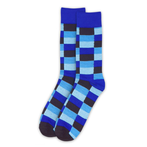 Men's Blue Bold Crew Socks - Suspender Store