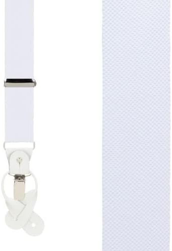 White Oxford Cloth Suspenders - Convertible | Oxford Kent by SuspenderStore