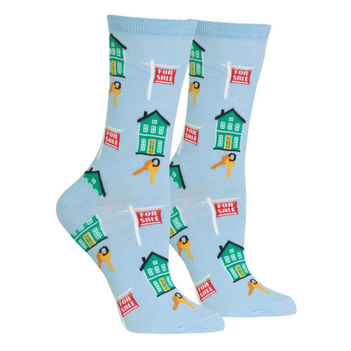 Women's Light Blue Crew Socks – Real Estate Enthusiast Edition ...