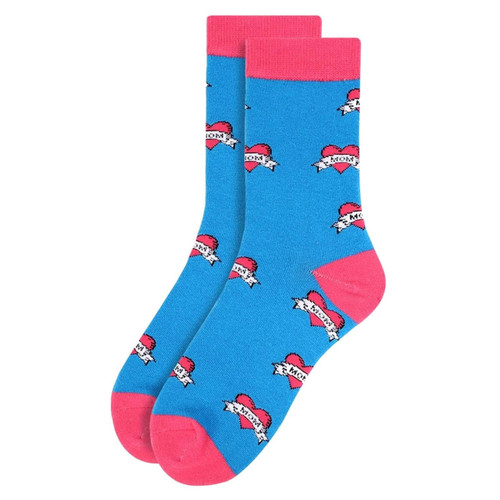 Charming Blue Novelty Socks Celebrating Moms - Suspender Store