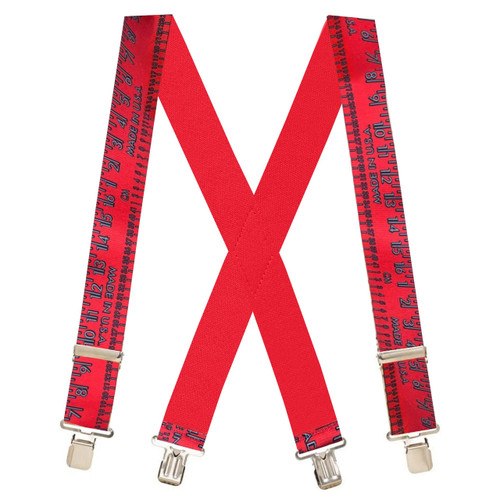 Red Tape X-Back Suspenders - 2" Width, 48" Length - Suspender Store