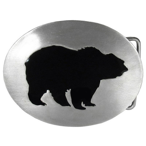 Bear Shadow Belt Buckle - Black/Brown - Suspender Store