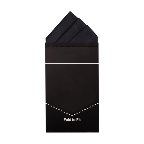 Men's Pre-Folded Triangles Hanky Pocket Square Handkerchief - Black ...