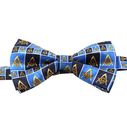 Men's Masonic Pattern Novelty Pre-Tied Adjustable Banded Bow Tie ...