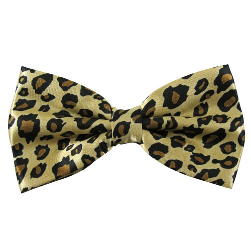 Men's Leopard Pattern Novelty Pre-Tied Adjustable Banded Bow Tie ...