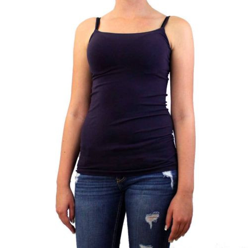 Nikibiki Women's Dark Purple Long Seamless Camisole Tank Top Stretch ...