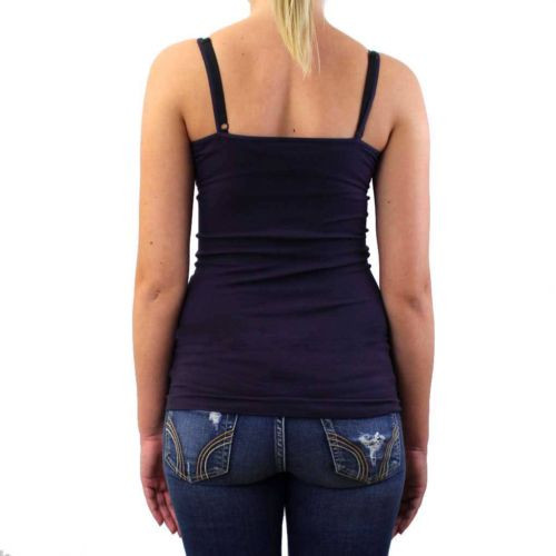Nikibiki Women's Dark Purple Long Seamless Camisole Tank Top Stretch ...