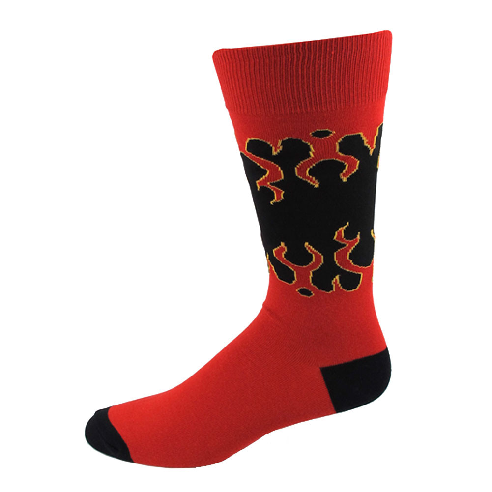 Foot Traffic Men's Red Flame Socks - Purple Leopard Boutique