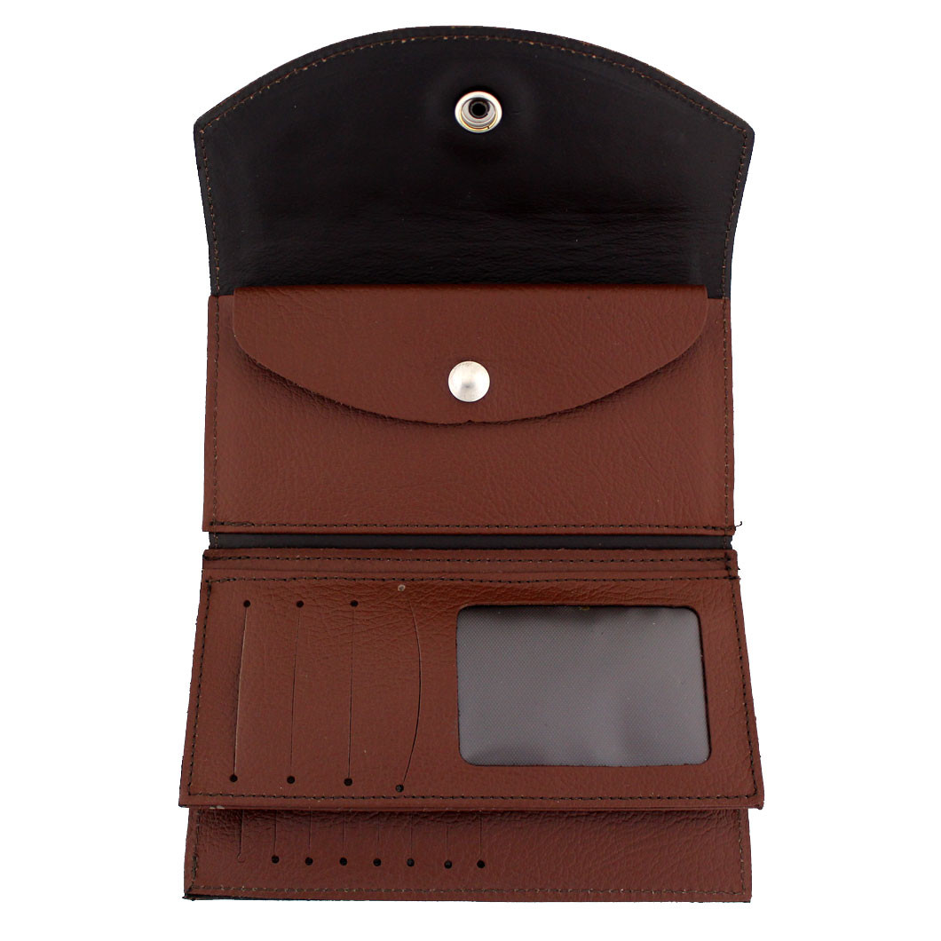 Women's Brown Leather Wallet Checkbook Style with Embossed Flowers ...