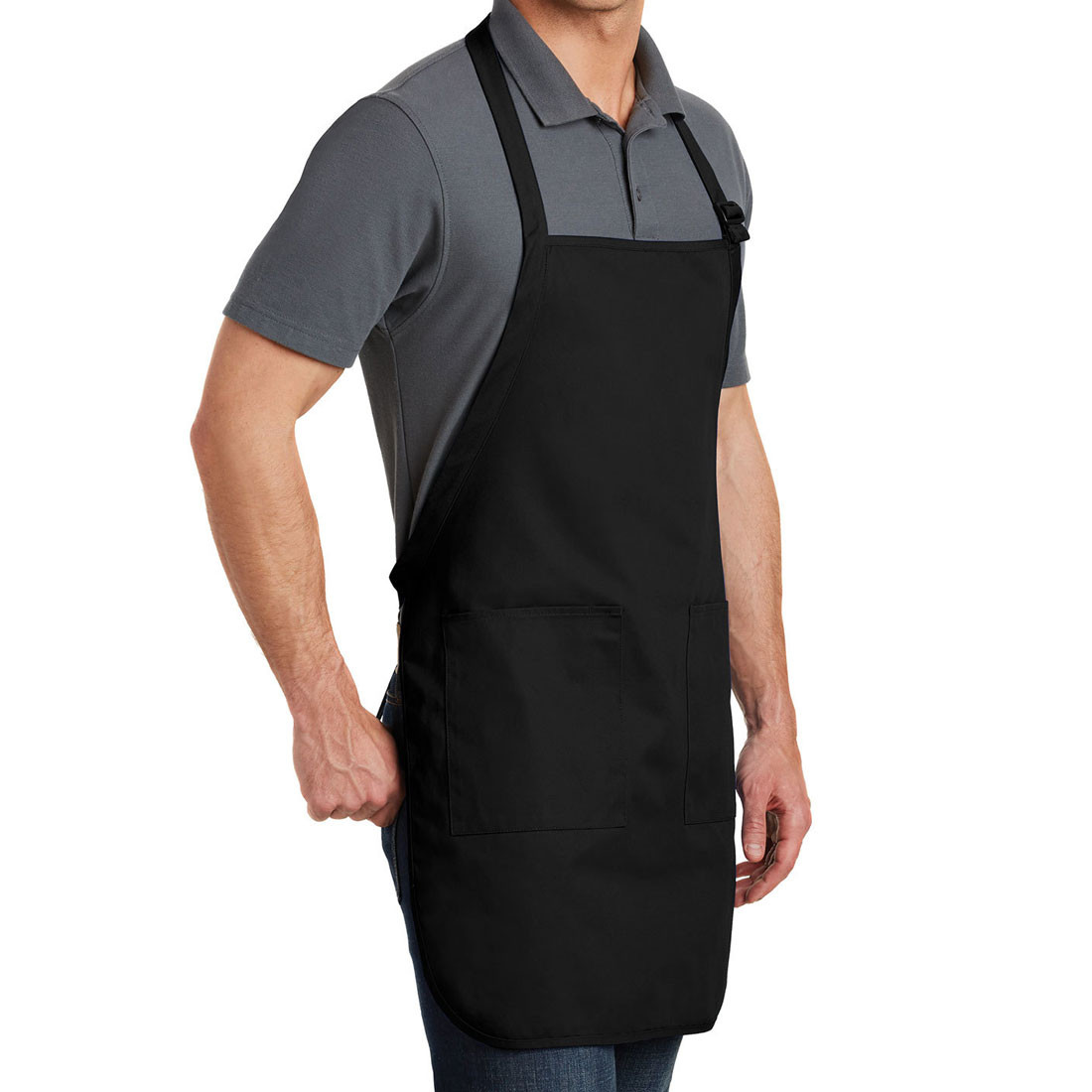 BLACK COTTON APRON WITH USA ON FRONT | PURPLE LEOPARD BOUTIQUE