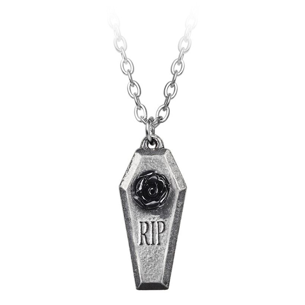 RIP ROSE COFFIN PENDANT NECKLACE | PURPLE LEOPARD BOUTIQUE