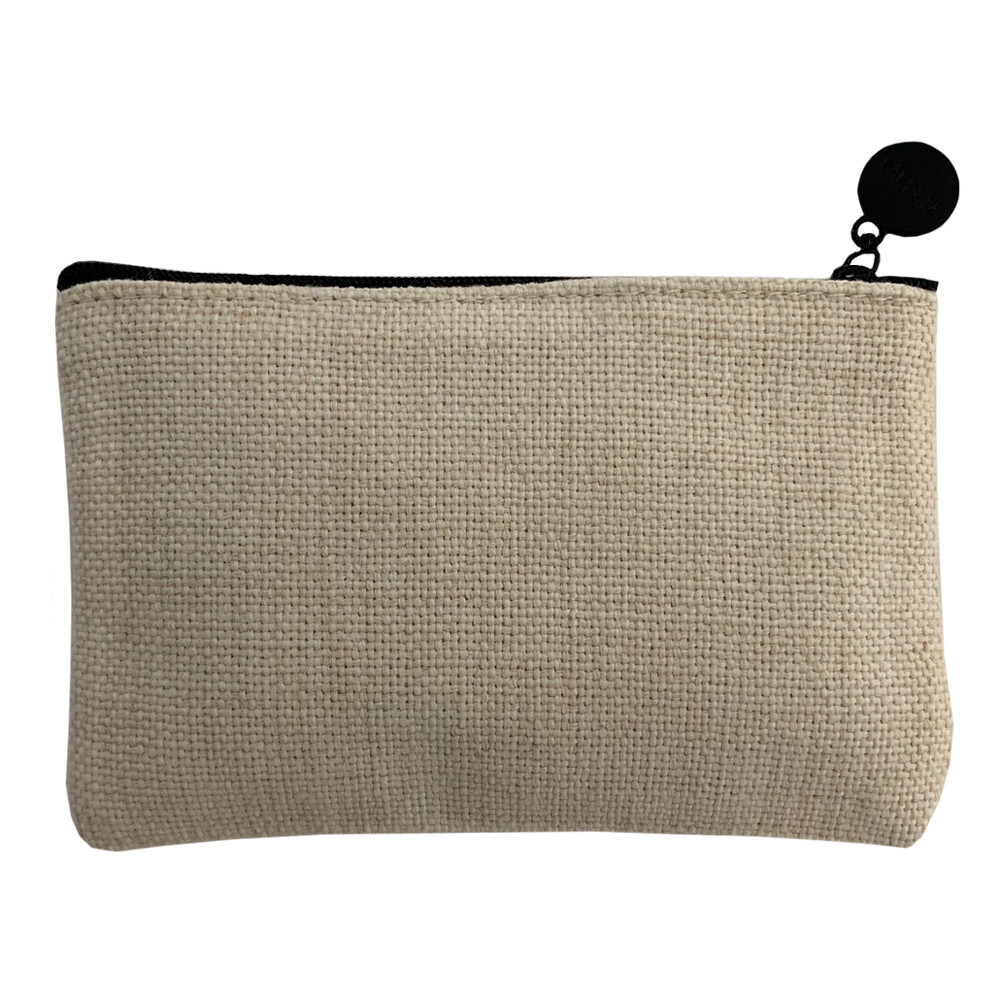 ROOSTER LINEN SMALL MAKEUP BAG | PURPLE LEOPARD BOUTIQUE