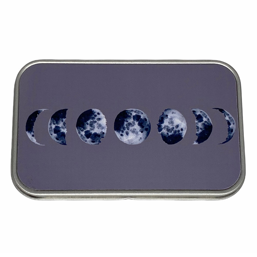 MOON PHASE METAL TIN STORAGE BOX | PURPLE LEOPARD BOUTIQUE
