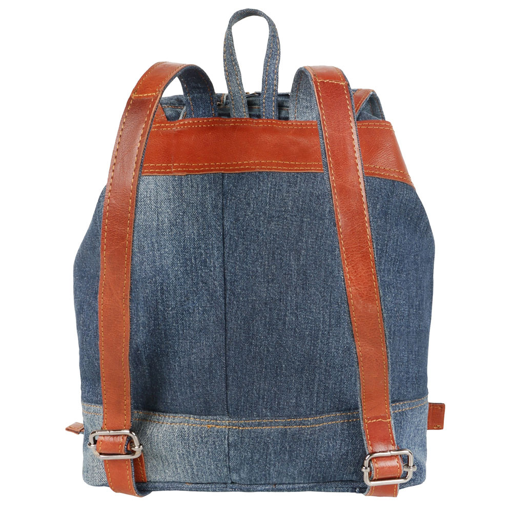 UPCYCLED DENIM & LEATHER BACKPACK | PURPLE LEOPARD BOUTIQUE