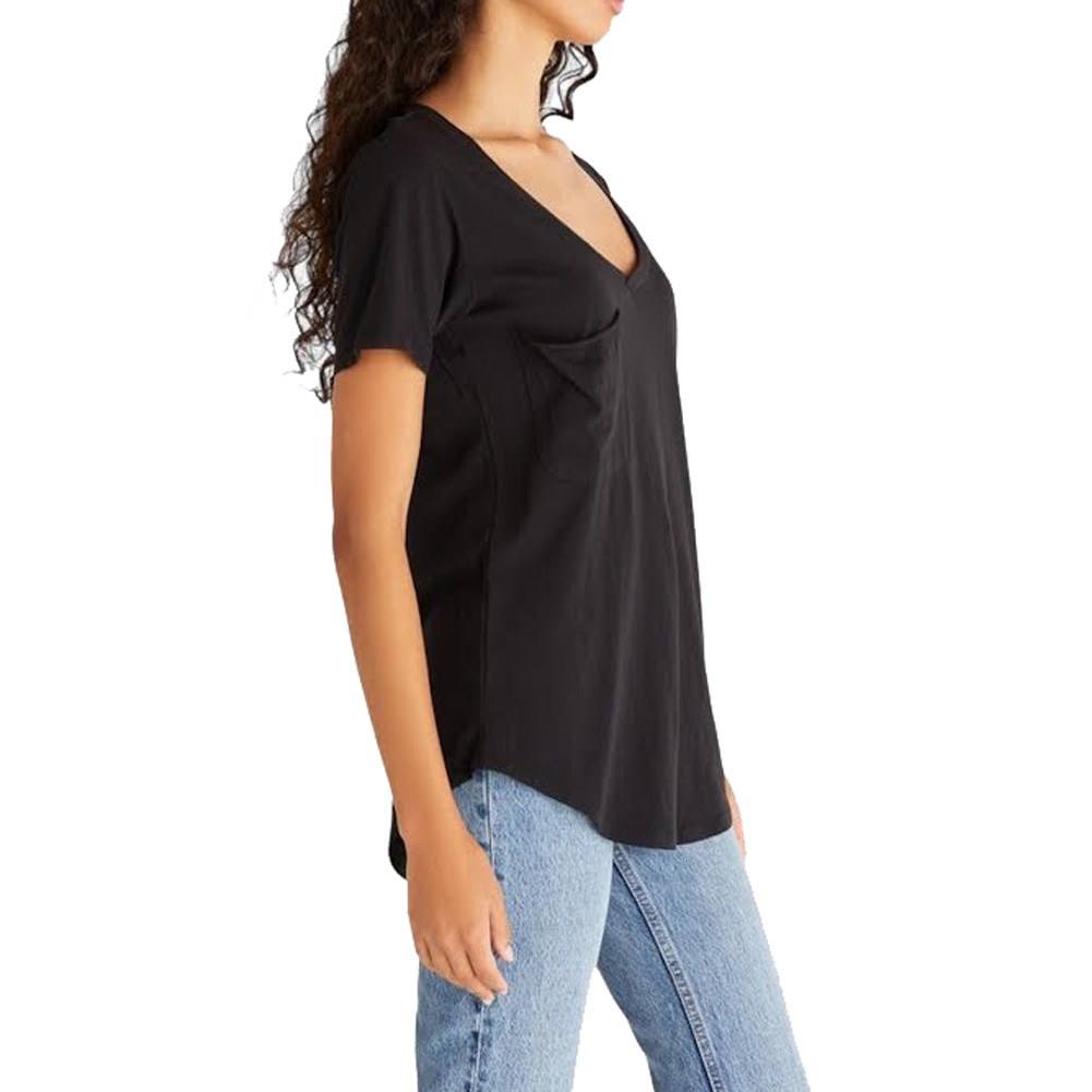 Z SUPPLY JET BLACK POCKET TEE | PURPLE LEOPARD BOUTIQUE