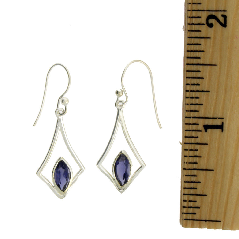 Purple Iolite Earrings Sterling Silver Jewelry Dangle - Purple Leopard ...