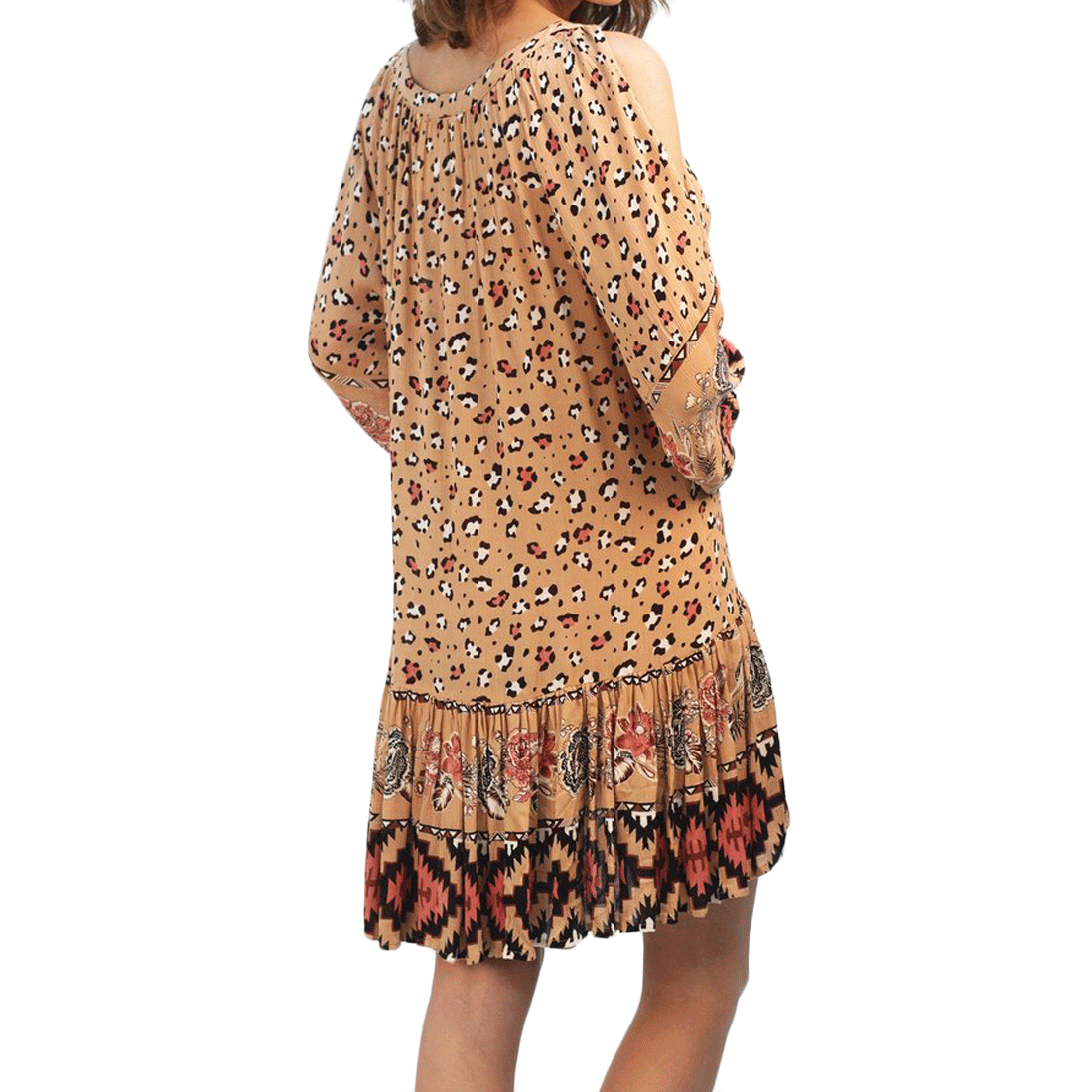 WOMEN'S BOHO MINI LEOPARD PRINT NALA DRESS | PURPLE LEOPARD BOUTIQUE
