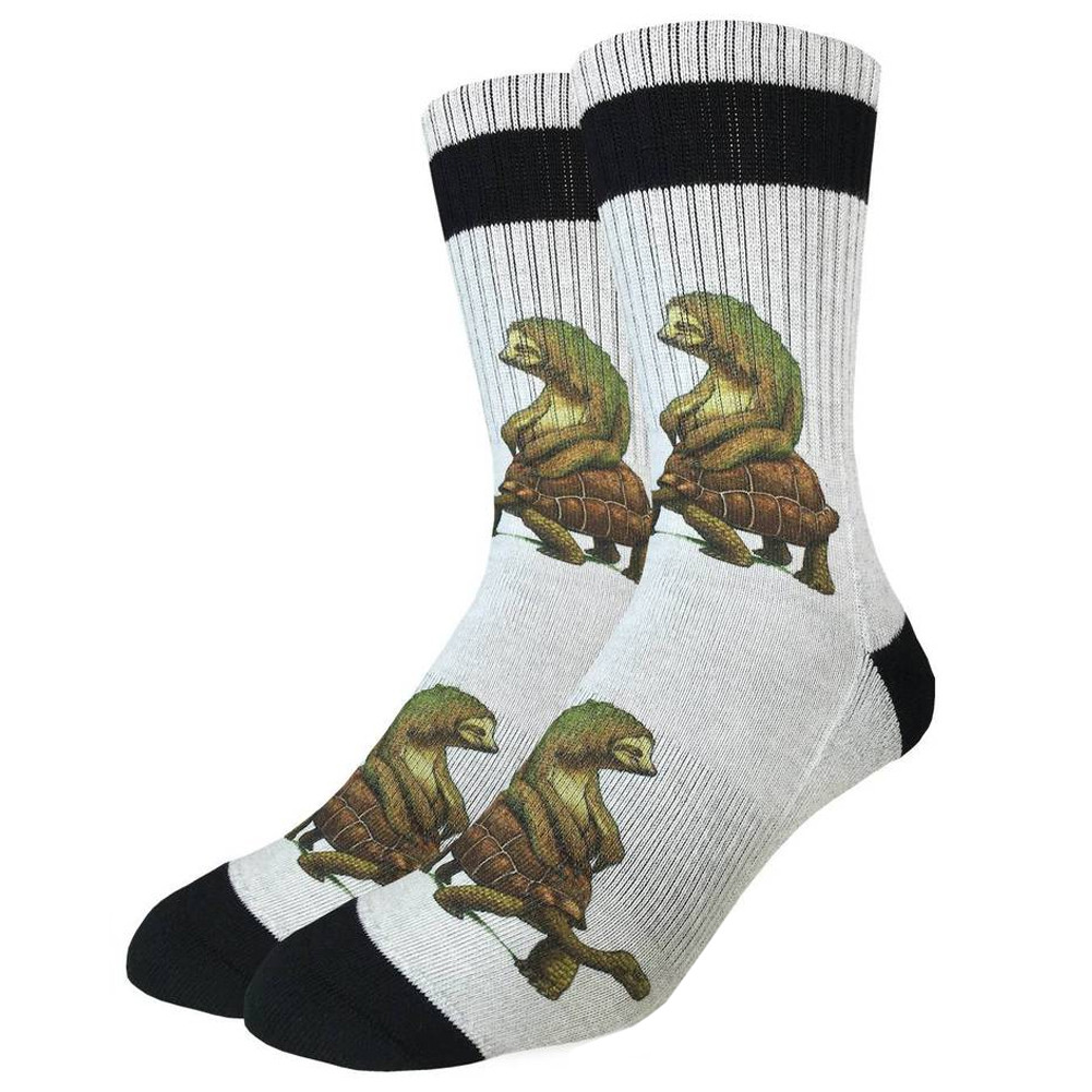 MEN'S CREW SOCKS TORTOISE SLOTH | PURPLE LEOPARD BOUTIQUE
