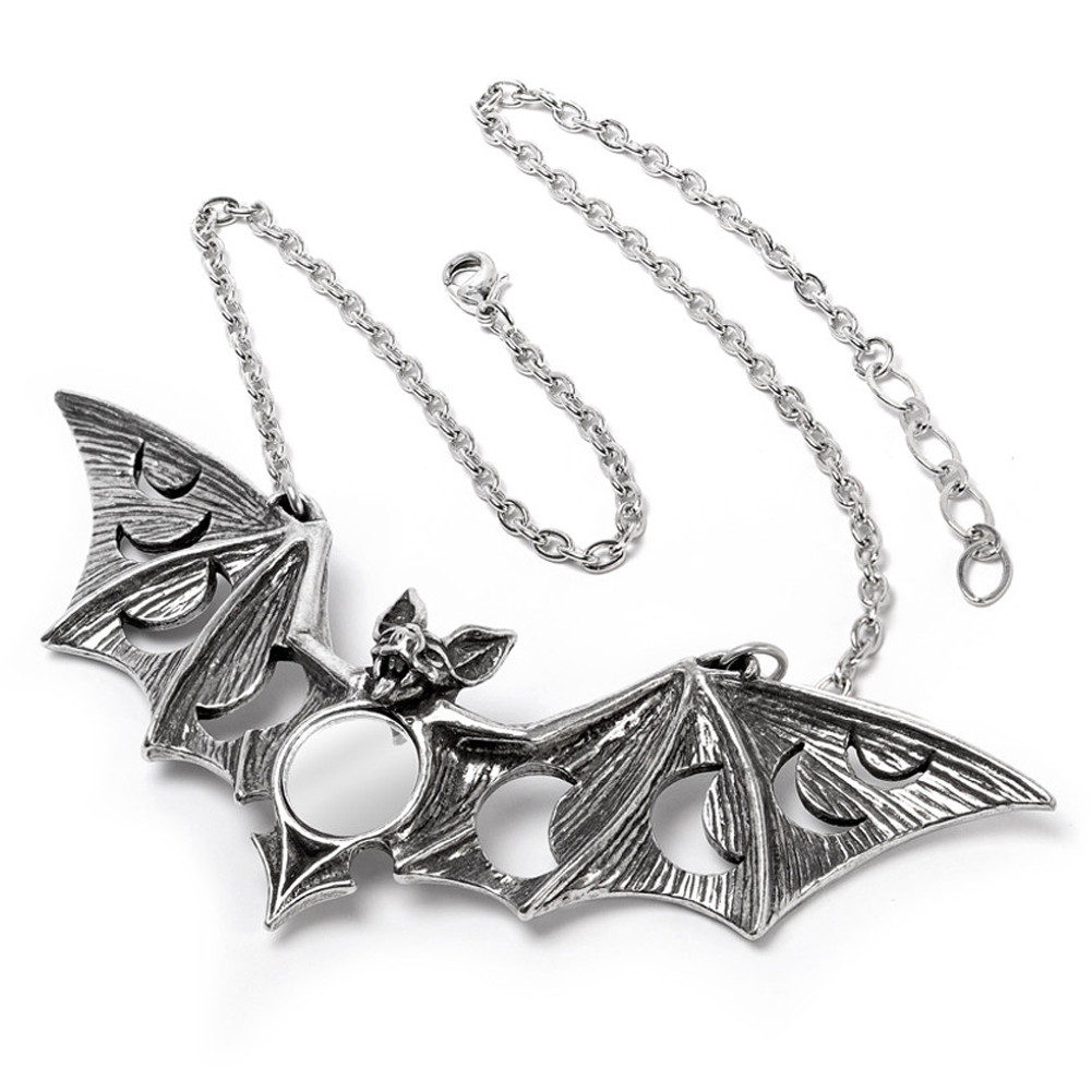 Alchemy Gothic Bat Om Strygia Pendant Necklace Pewter Jewelry P597 ...