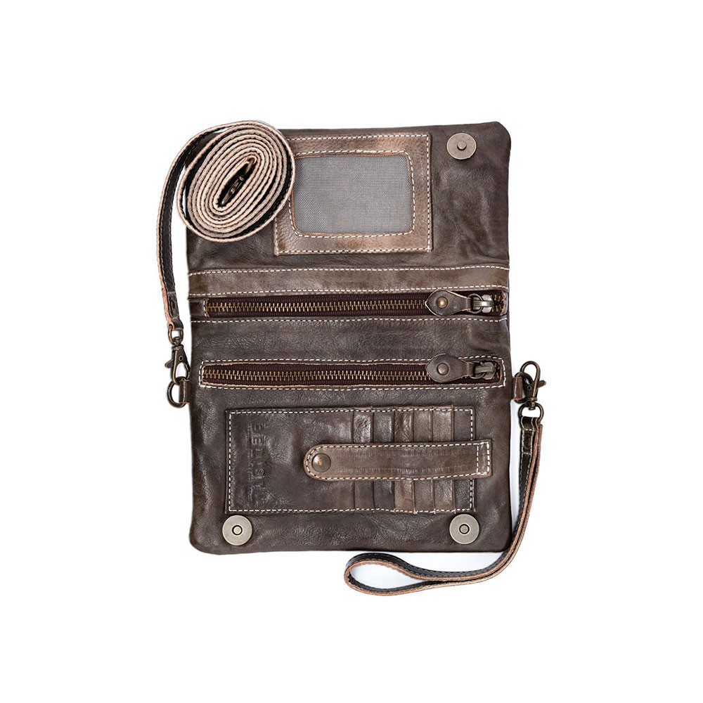 BED|STU RACHEL BLACK RUSTIC LEATHER SHOULDER BAG | PURPLE LEOPARD BOUTIQUE
