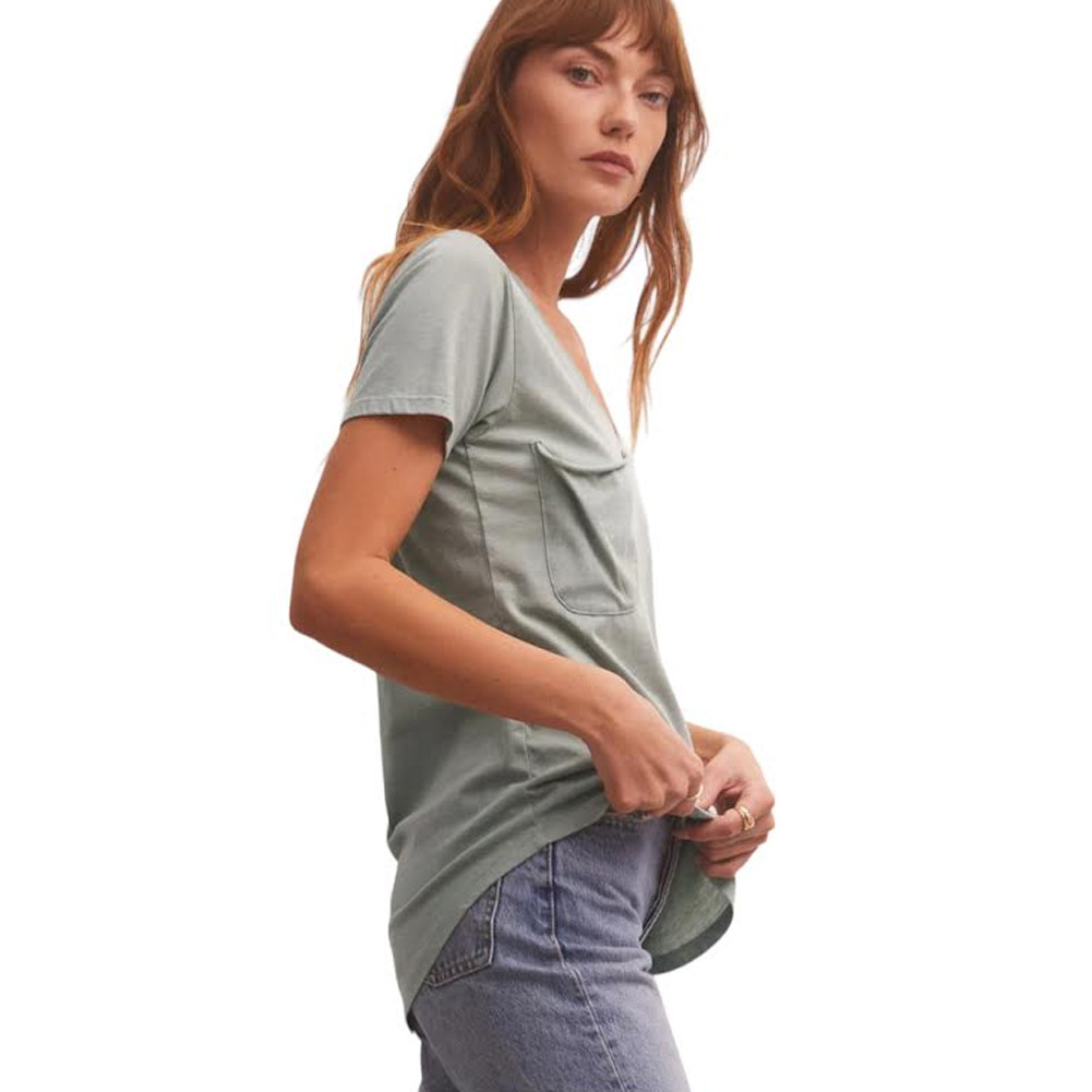 Z SUPPLY JET BLACK POCKET TEE | PURPLE LEOPARD BOUTIQUE