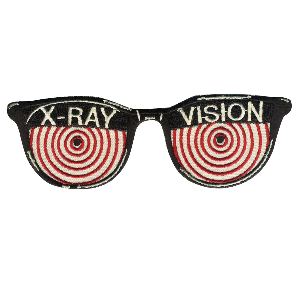 X Ray Vision Glasses Patch Embroidered Iron On Applique Purple