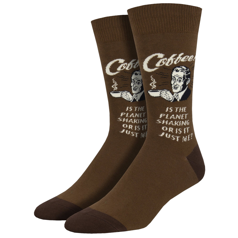 MEN'S CREW SOCKS COFFEE BEANS | PURPLE LEOPARD BOUTIQUE