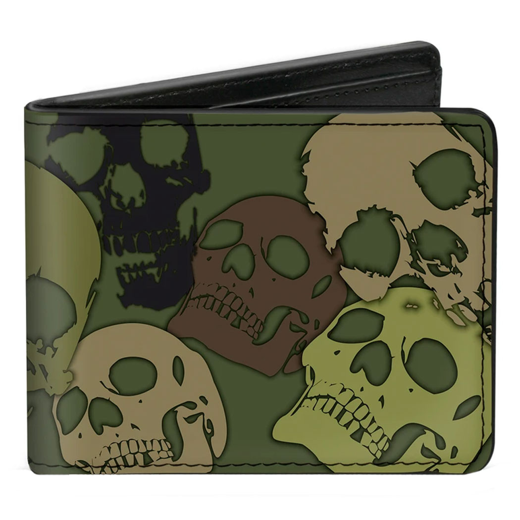 CAMO SKULLS MEN'S BI-FOLD WALLET | PURPLE LEOPARD BOUTIQUE