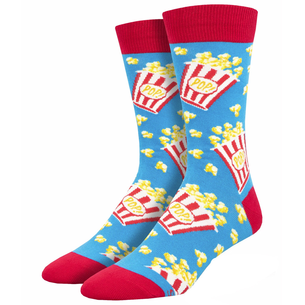 CLASSIC MOVIE POPCORN MEN'S SOCKS | PURPLE LEOPARD BOUTIQUE